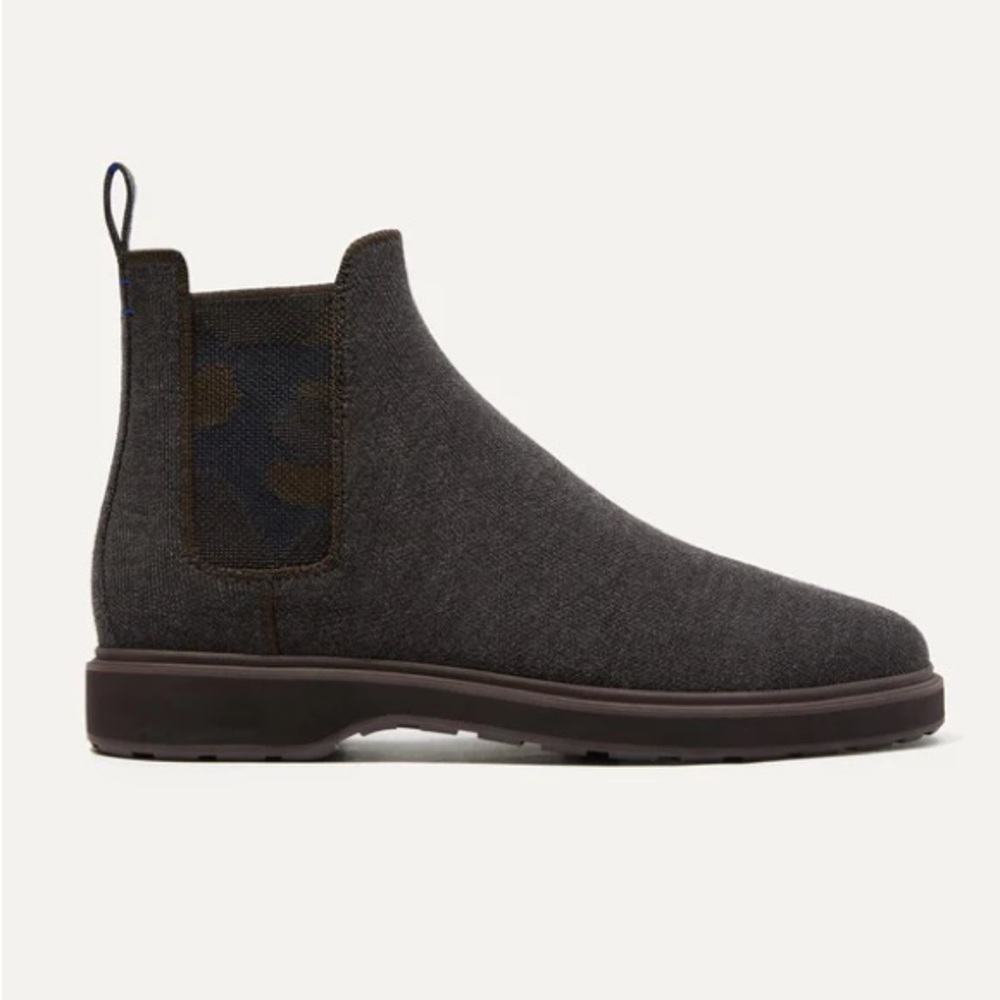 Mens Rothy’s Chelsea Boot “Dark Chocolate” Merino Woo… - Gem